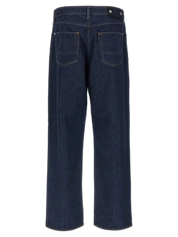 Stone Island Indigo Denim Jeans With Wide Straight Leg