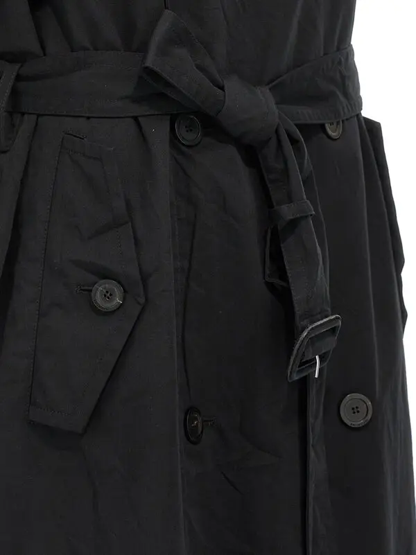 Balenciaga Long Trench Coat With Stole Detail