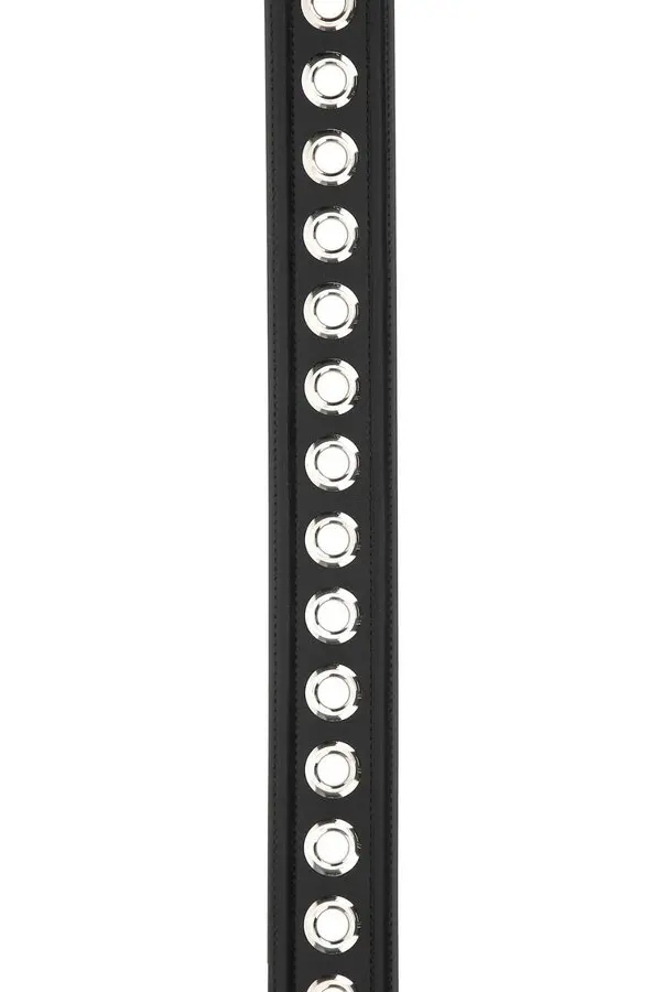 Alexander McQueen Leather Belt With Silver Metal Finishing