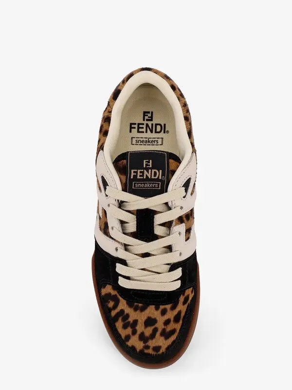 Fendi Match Suede And Pony Skin Low-top Sneakers - Multicolor