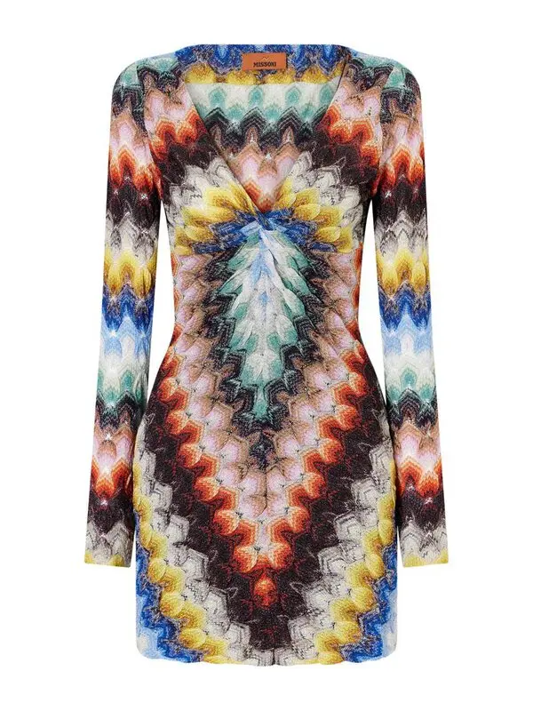 Missoni Metallic Crochet Mini Dress - Multicolor