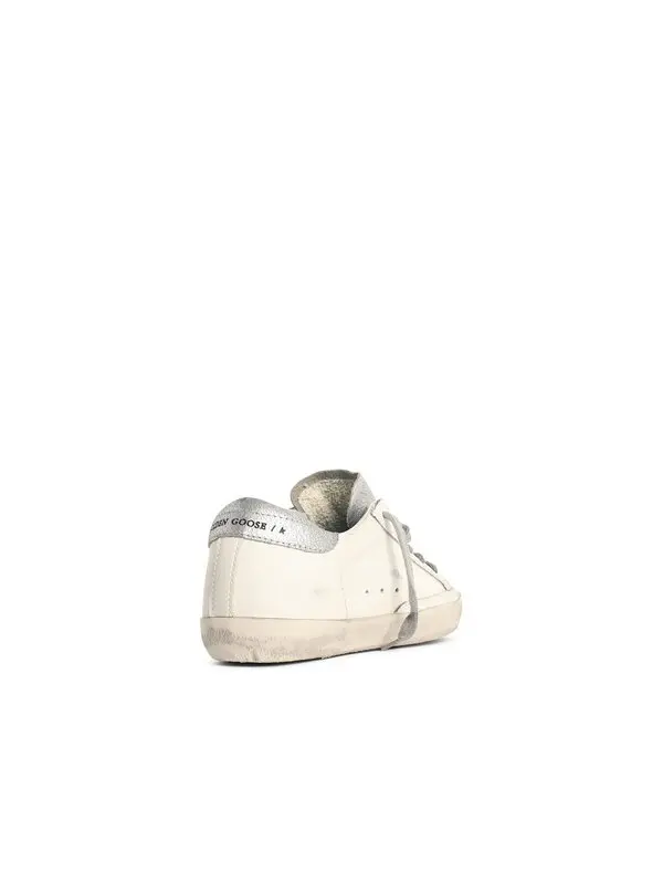 GOLDEN GOOSE Superstar Classic White Leather Sneakers - Silver