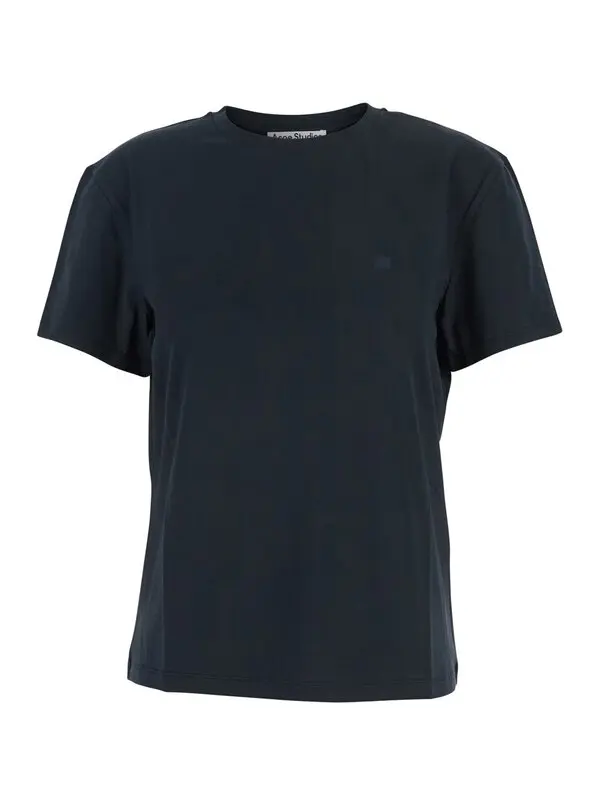Acne Studios Cotton T-shirt With Logo Patch - Black