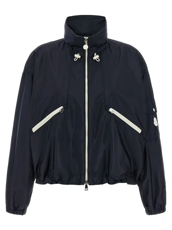 Moncler Marmacy Jacket With Hooded Stand Collar And Zip Closure - Blue