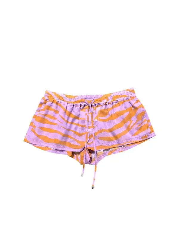 Attico Orange Zebra Shorts - Multicolor