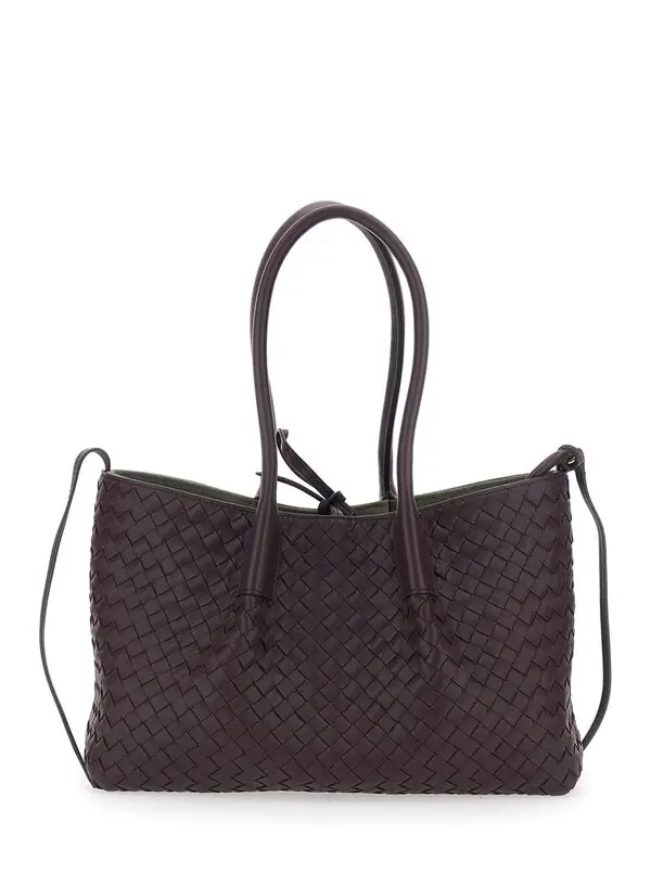 Bottega Veneta Pinacoteca" Medium Intrecciato Leather Shoulder Bag - Multicolor