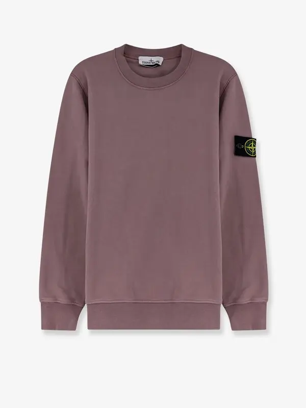 Stone Island Organic Cotton Crewneck Sweatshirt With Logo Patch
