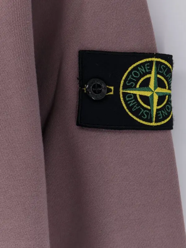 Stone Island Organic Cotton Crewneck Sweatshirt With Logo Patch