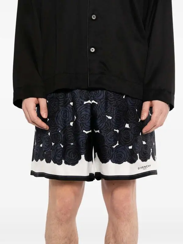 Givenchy Floral Silk Bermuda Shorts