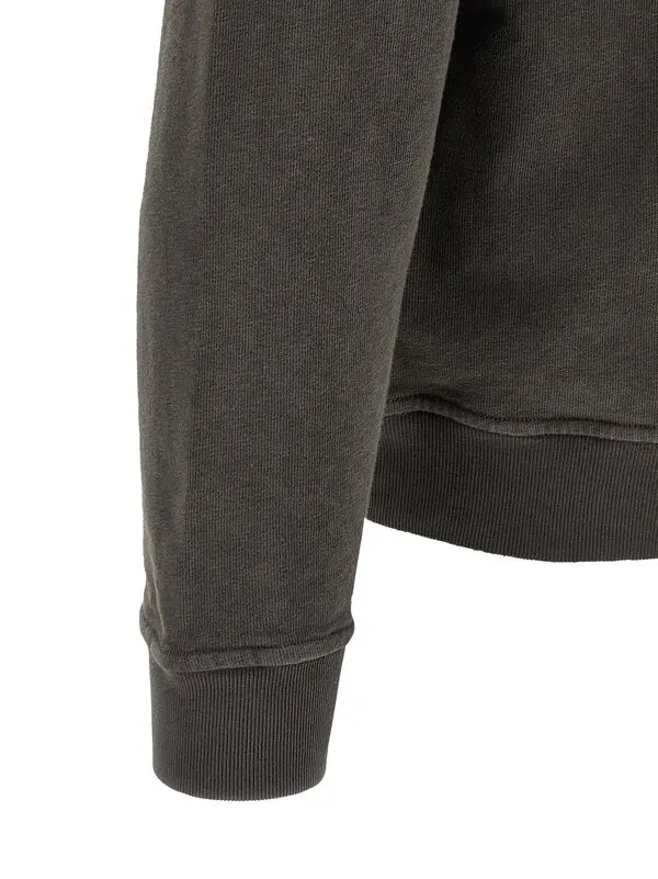 Stone Island Brushed Cotton Sweatshirt With Logo Badge - Gray