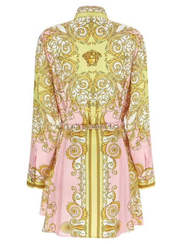 Versace Spring Barocco Silk Twill Mini Dress