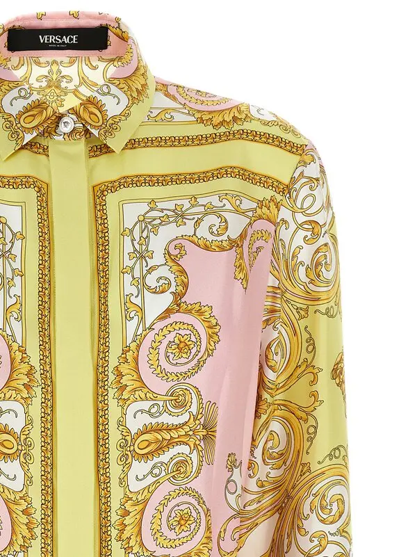 Versace Spring Barocco Silk Twill Mini Dress - Multicolor
