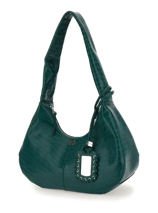 GANNI Crocodile Effect Shoulder Bag - Multicolor