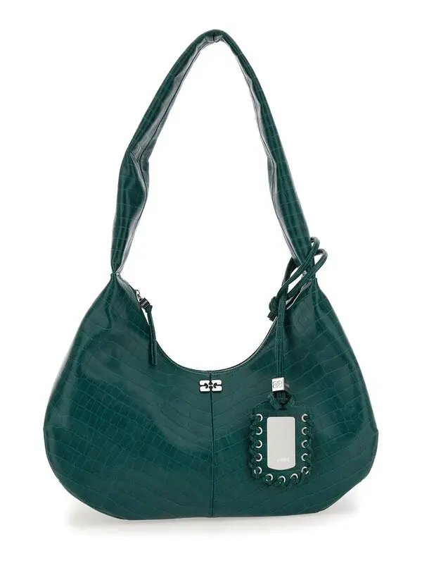 GANNI Crocodile Effect Shoulder Bag - Multicolor