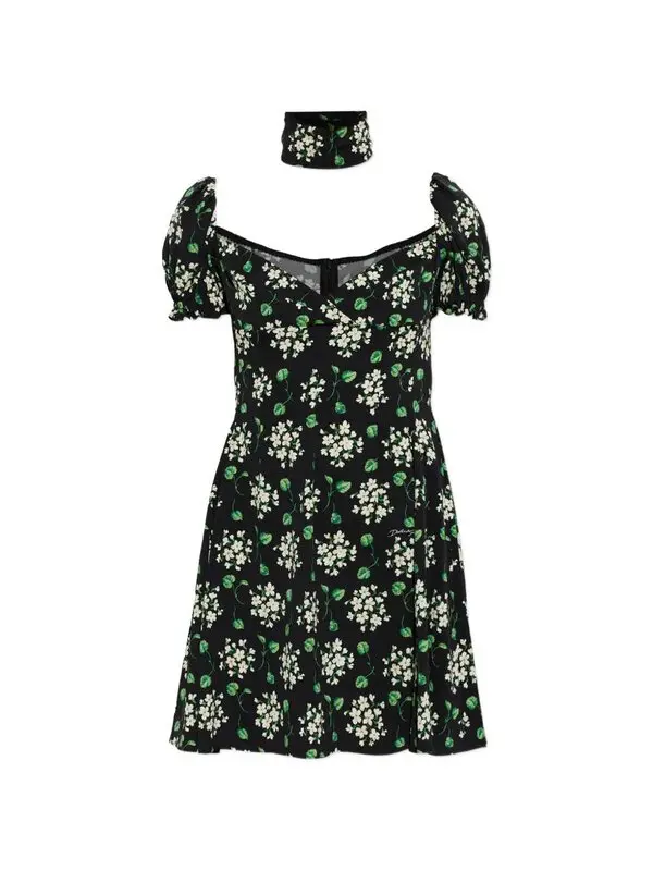 Dolce & Gabbana Floral Mini Dress With Puff Sleeves - Multicolor