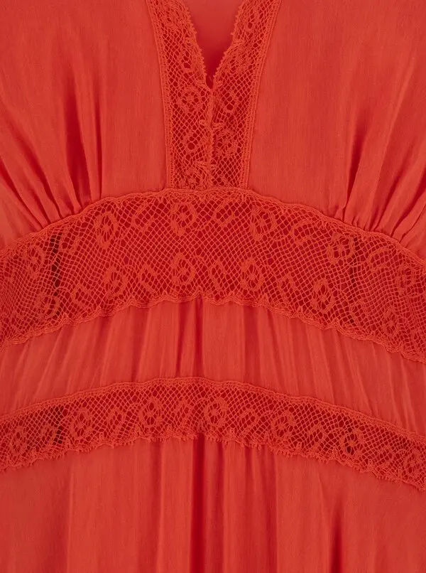FORTE_FORTE Long Dress With Lace Details - Multicolor