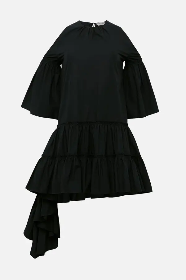 JW Anderson Ruffled Midi Dress With Bow Closure
