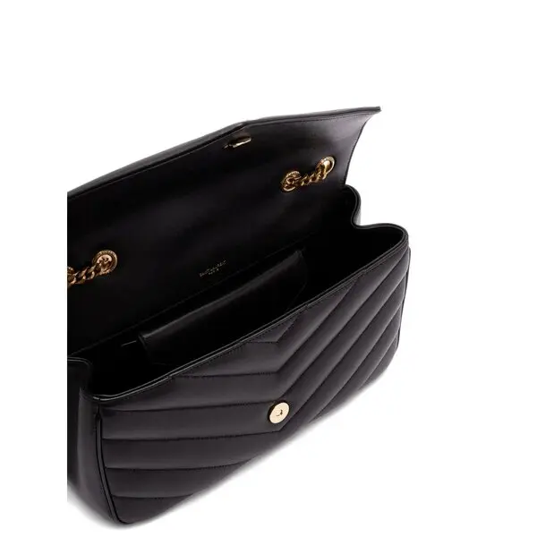 Saint Laurent Quilted Lambskin Shoulder Bag - Black