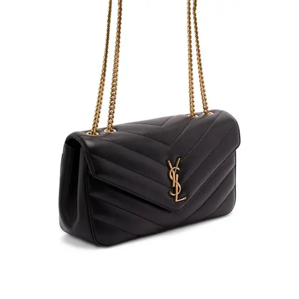 Saint Laurent Quilted Lambskin Shoulder Bag - Black