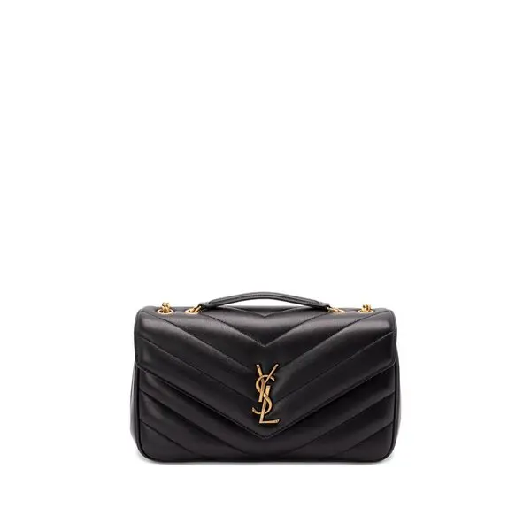 Saint Laurent Quilted Lambskin Shoulder Bag - Black