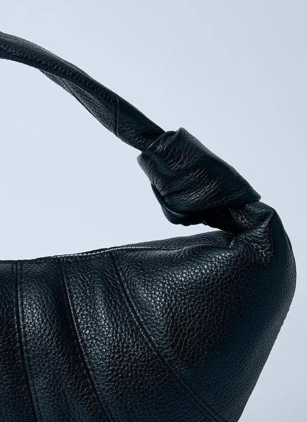 LEMAIRE Mini Fortune Croissant Handbag In Smooth Leather - Black