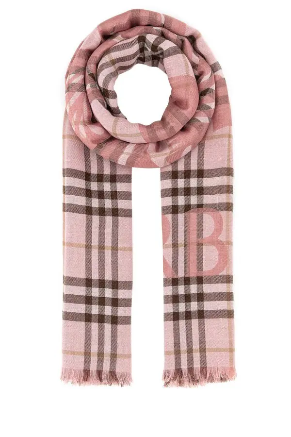 Burberry Embroidered Wool Blend Scarf - Multicolor