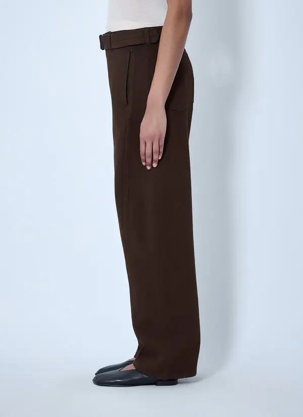 LEMAIRE Mid Rise Wide-leg Tailored Trousers With Integrated Belt