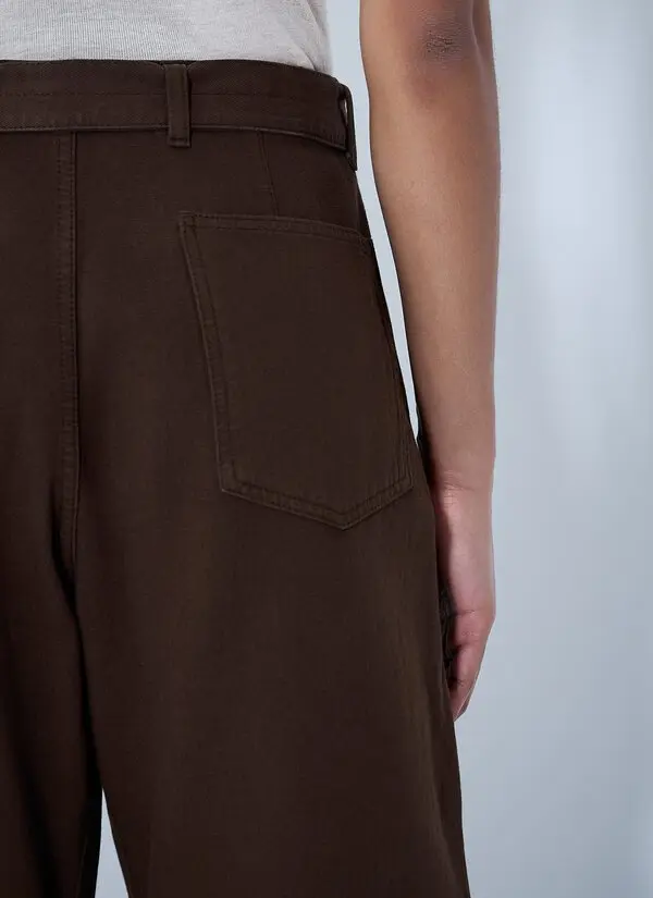 LEMAIRE Mid Rise Wide-leg Tailored Trousers With Integrated Belt