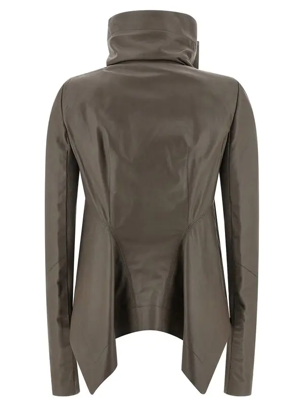 Rick Owens Naska Biker Lambskin Jacket - Gray