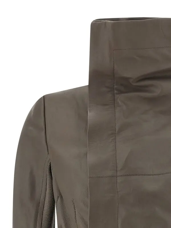Rick Owens Naska Biker Lambskin Jacket - Gray
