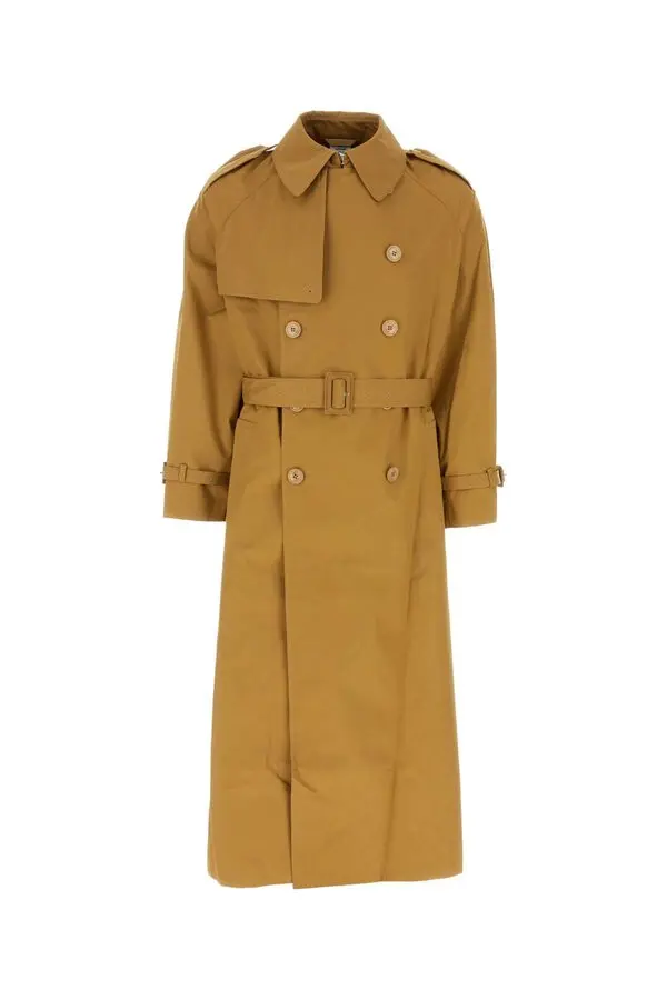 Vetements Ochre Cotton Oversize Trench Coat - Yellow