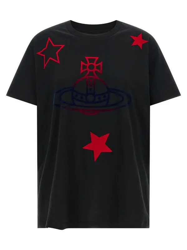 VIVIENNE WESTWOOD Orb And Stars Classic Cotton T-shirt - Black