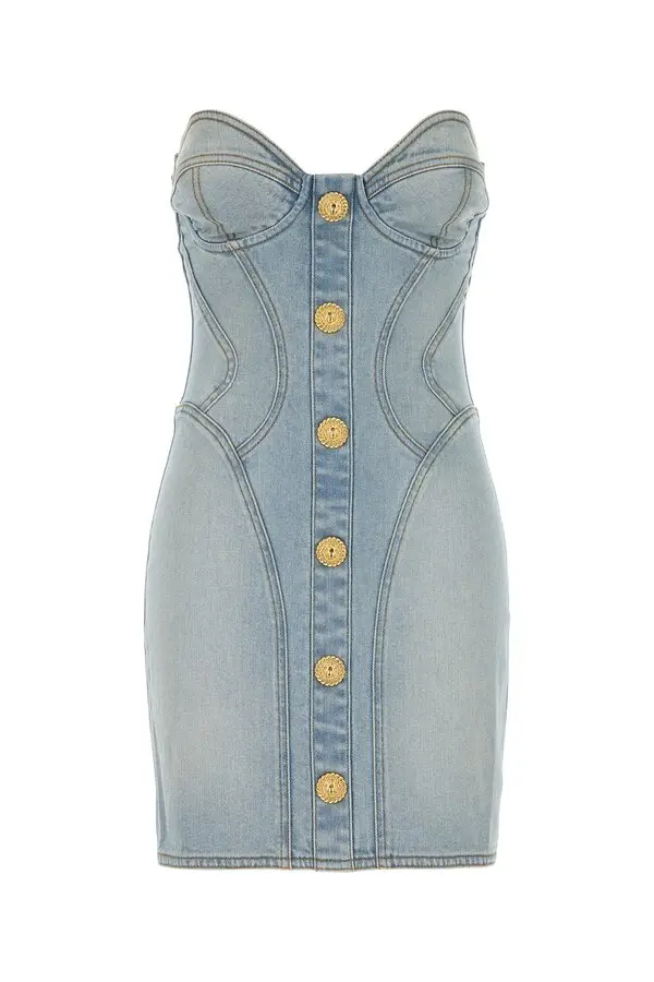 Balmain Denim Corset Dress - Multicolor