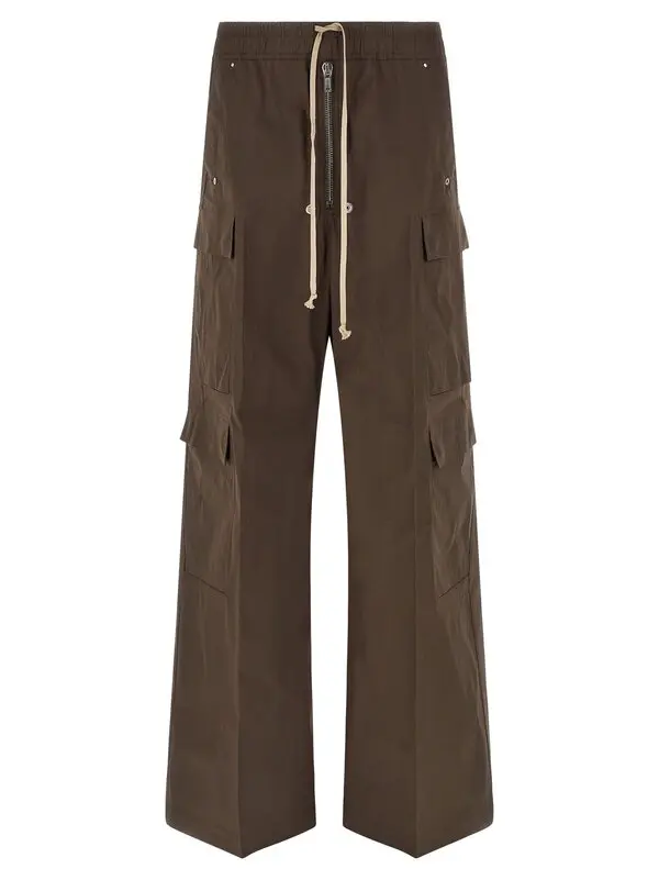 Rick Owens Cargo Bela Pants In Cotton Poplin - Brown