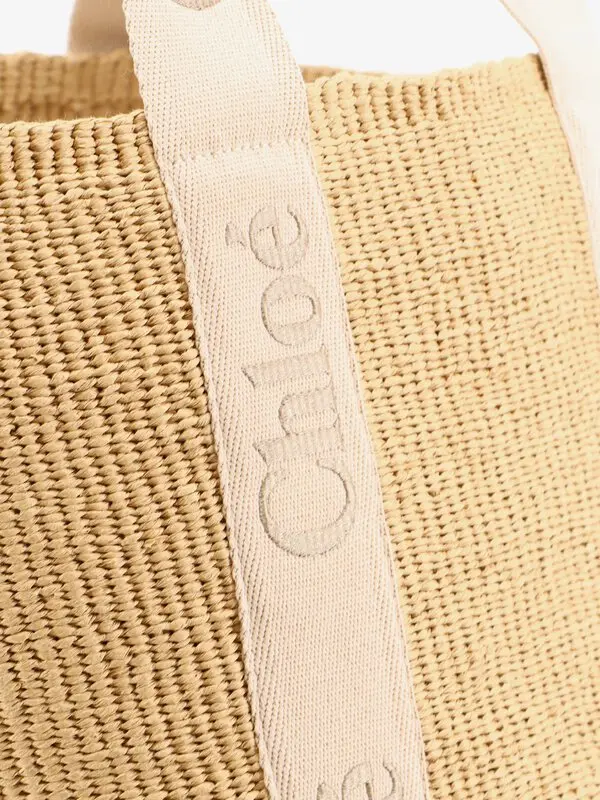 Chloé Woody Raffia Shoulder Bag