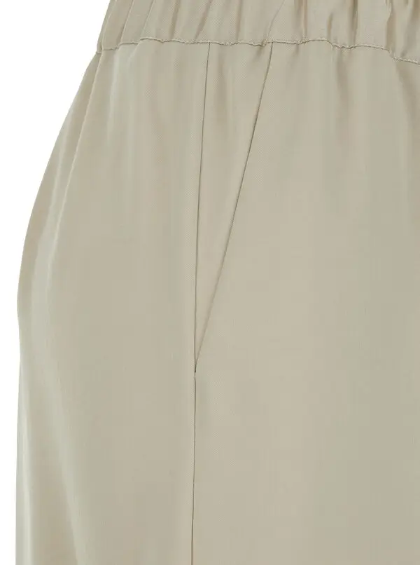 P.a.r.o.s.h Wide Leg Tech Fabric Pants - Cream