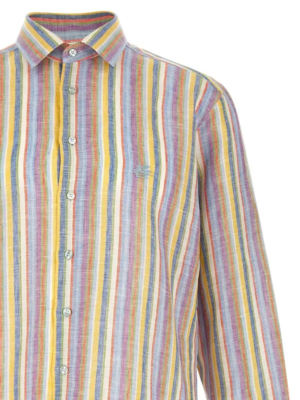 Etro Striped Linen Shirt - Multicolor