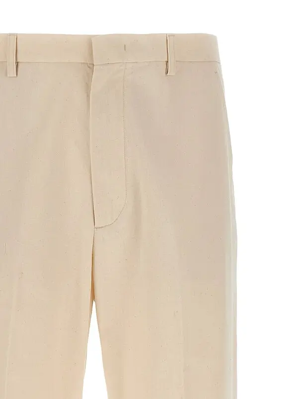 Valentino Garavani High Waisted Straight Leg Trousers With Cuffs