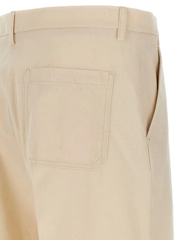 Valentino Garavani High Waisted Straight Leg Trousers With Cuffs