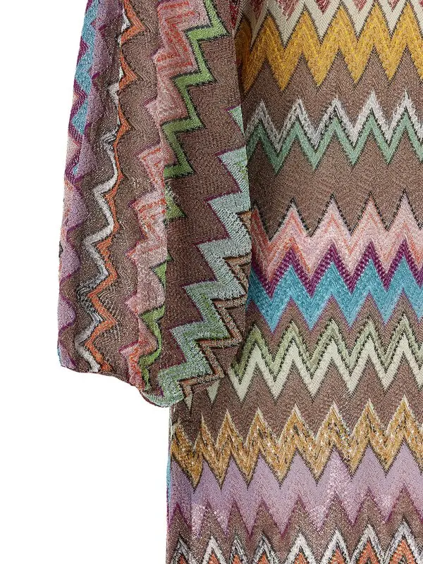 Missoni Zigzag Knit Lamé Shirt Dress