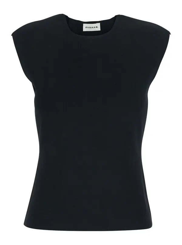 P.a.r.o.s.h Round Neck Short Top - Multicolor