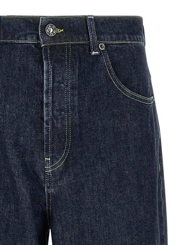 Marni Logo Embroidery Wide Leg Jeans