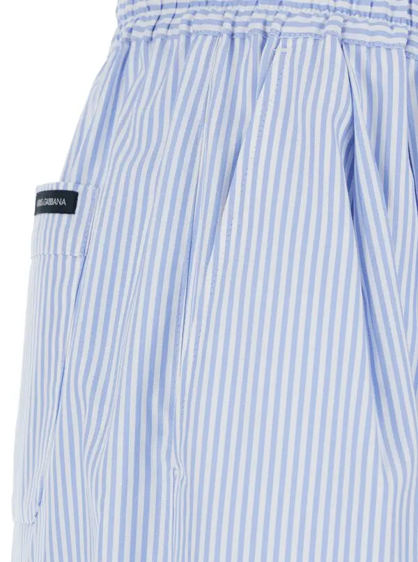 Dolce & Gabbana Striped Relaxed Fit Tech Fabric Pants