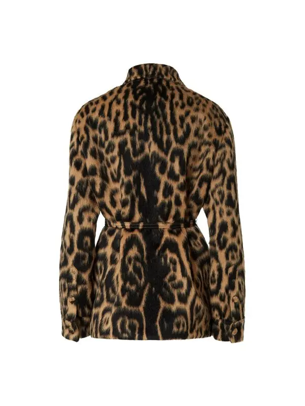 Fendi Leopard Print Belted Jacket