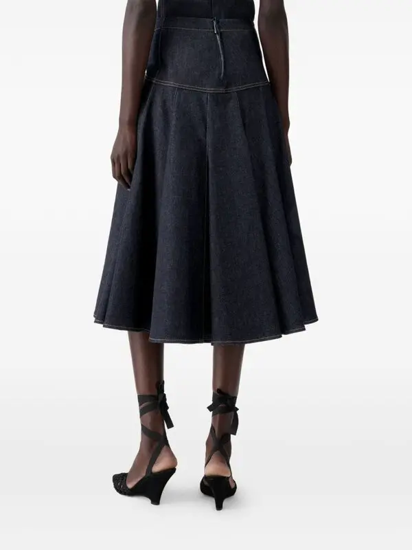 Jacquemus Mid-rise Godet Denim Skirt - Blue