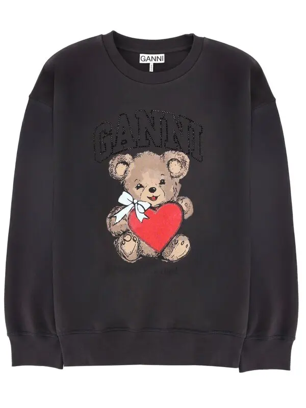 GANNI Teddy Bear And Heart Graphic Sweatshirt - Multicolor