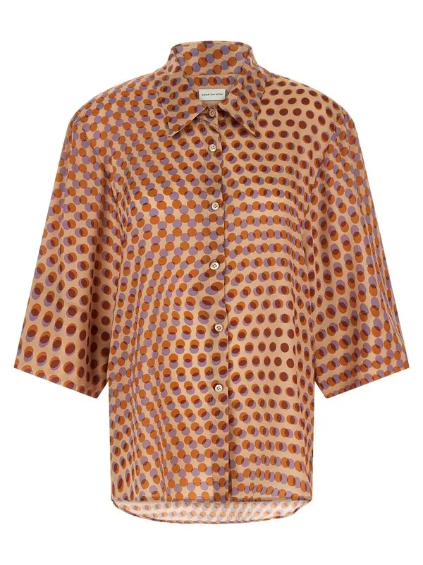 Dries Van Noten Clea' Silk Polka Dot Shirt - Multicolor