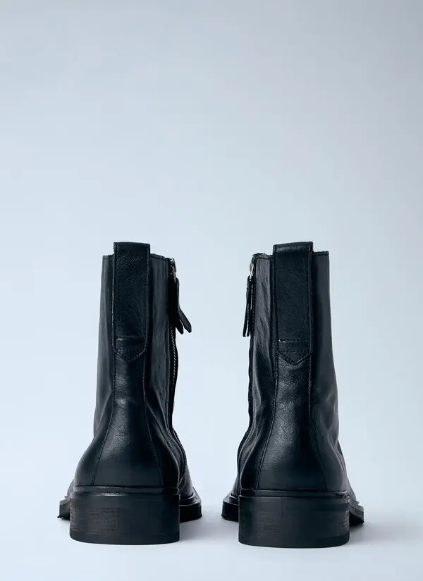 Our Legacy Daimono Zip Leather Ankle Boots - Black