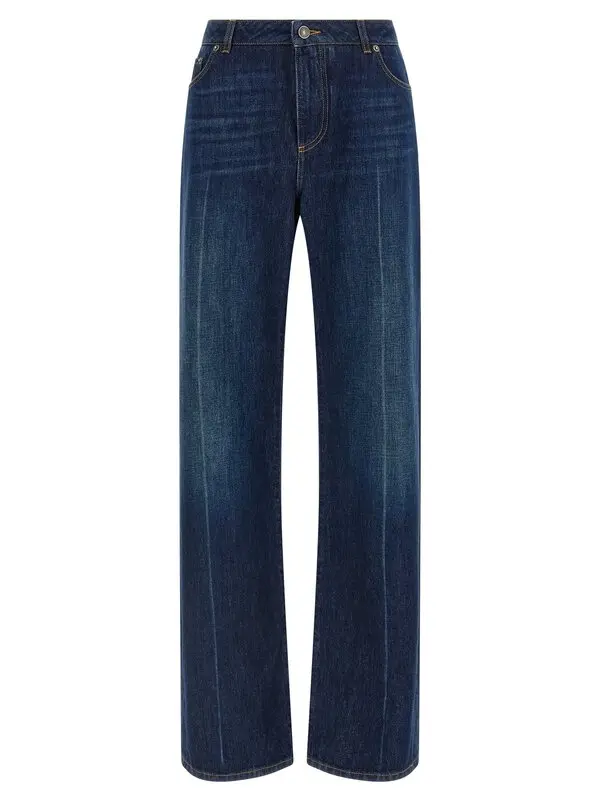 Dolce & Gabbana Stretch Pleated Trompe L'oeil Jeans