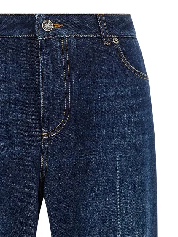 Dolce & Gabbana Stretch Pleated Trompe L'oeil Jeans